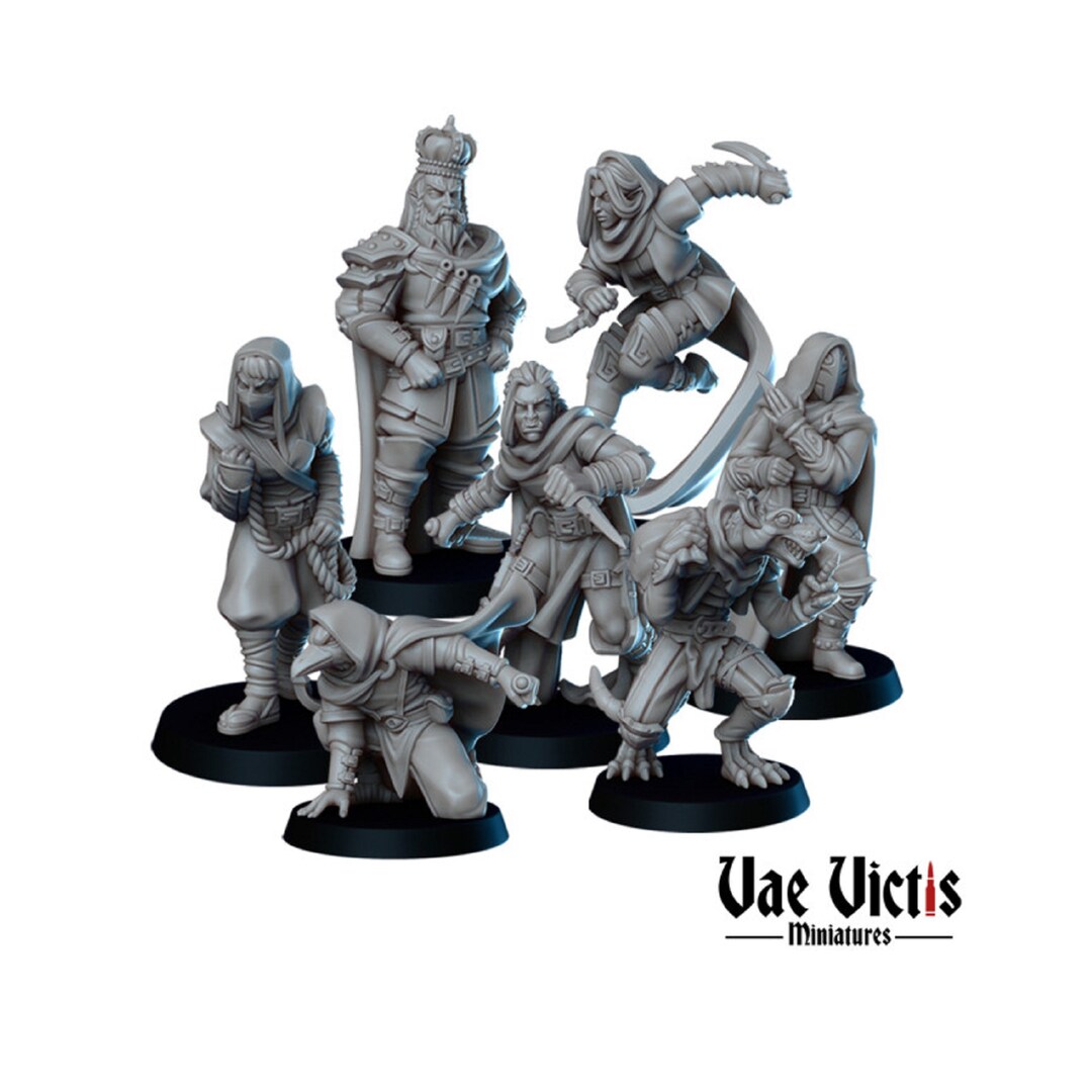 Thieves Guild Squad Set of 7 Dnd Miniature Thief Army for Tabletop ...