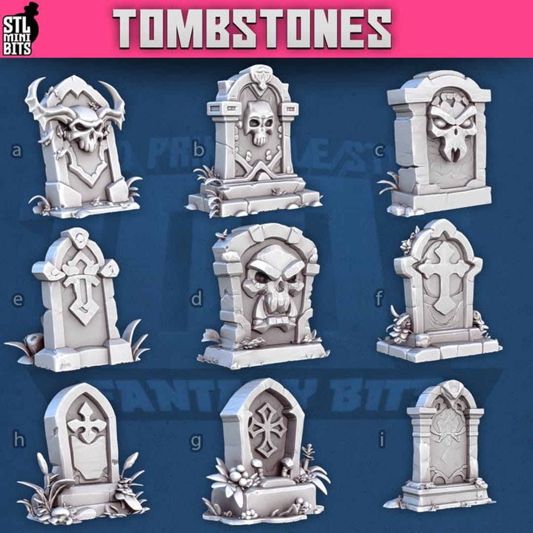 Tombstone Miniature(s) for Dungeons and Dragons 28mm/32mm Basing Bits ...