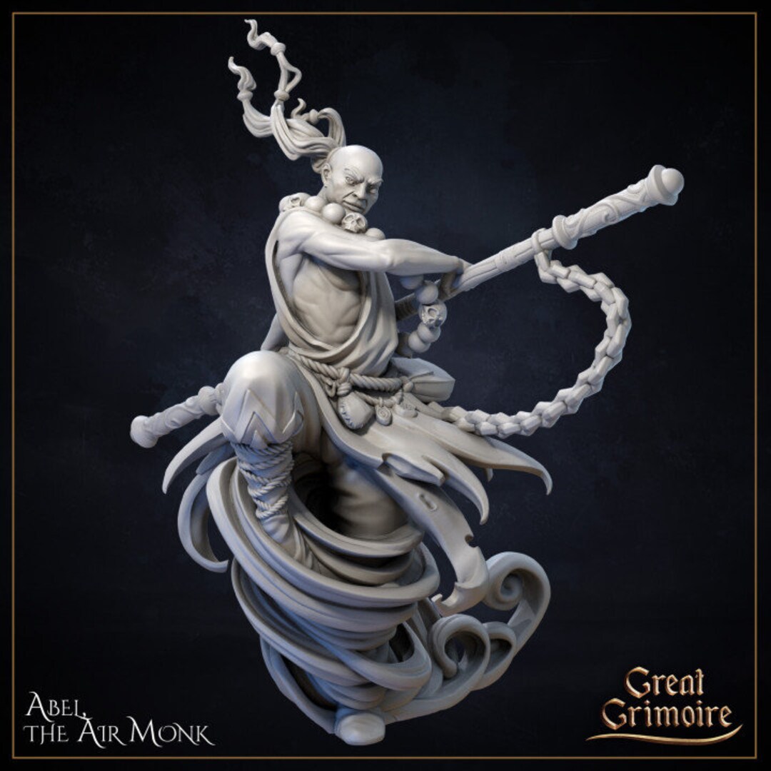 Abel, the Air Monk, Miniature, Dnd, Dungeons and Dragons, Scatter ...