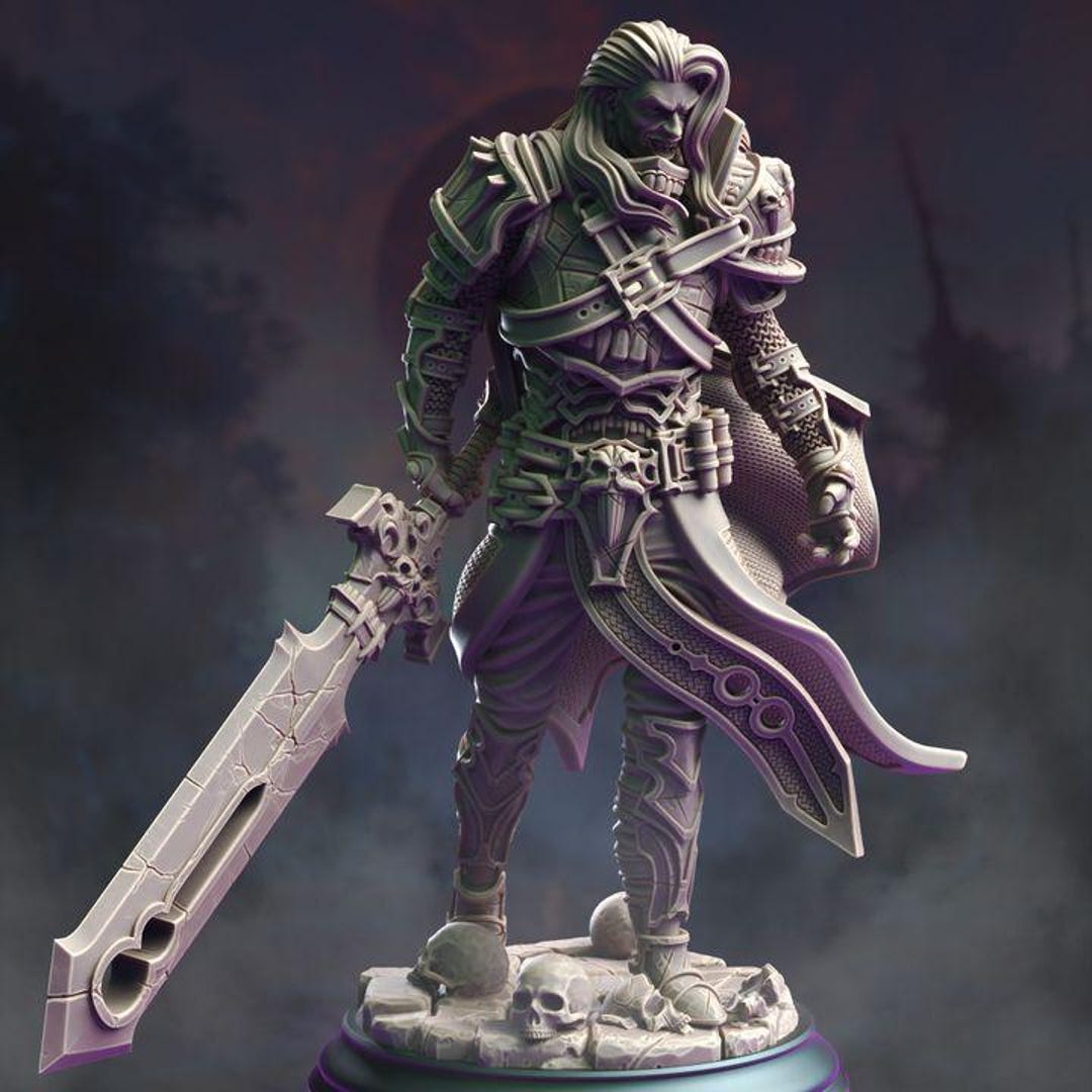Vampire Knight Miniature Dnd Dungeons and Dragons 28mm/32mm Gothic ...