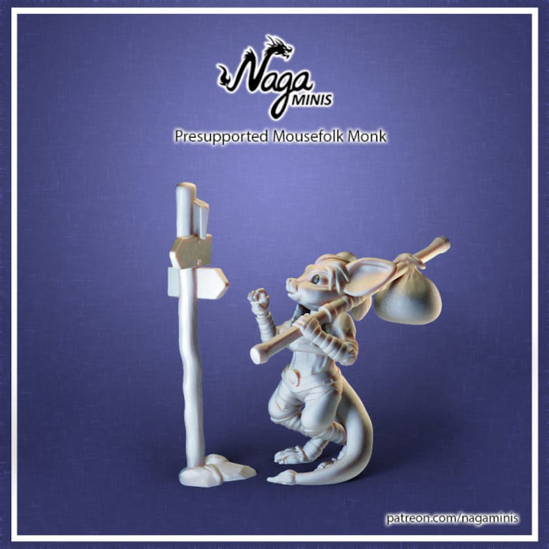 Mousefolk Monk Dnd Dungeons and Dragons Post Scatter Terrain Dnd Quest ...