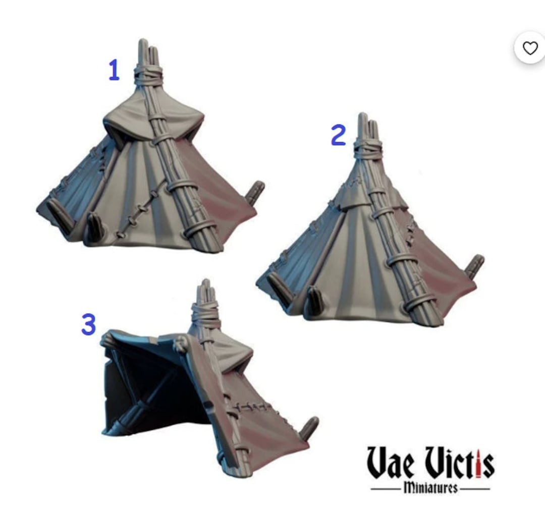 Kobold Huts Dnd Dungeons and Dragons 28mm/32mm Kobold Tents TTRPG ...