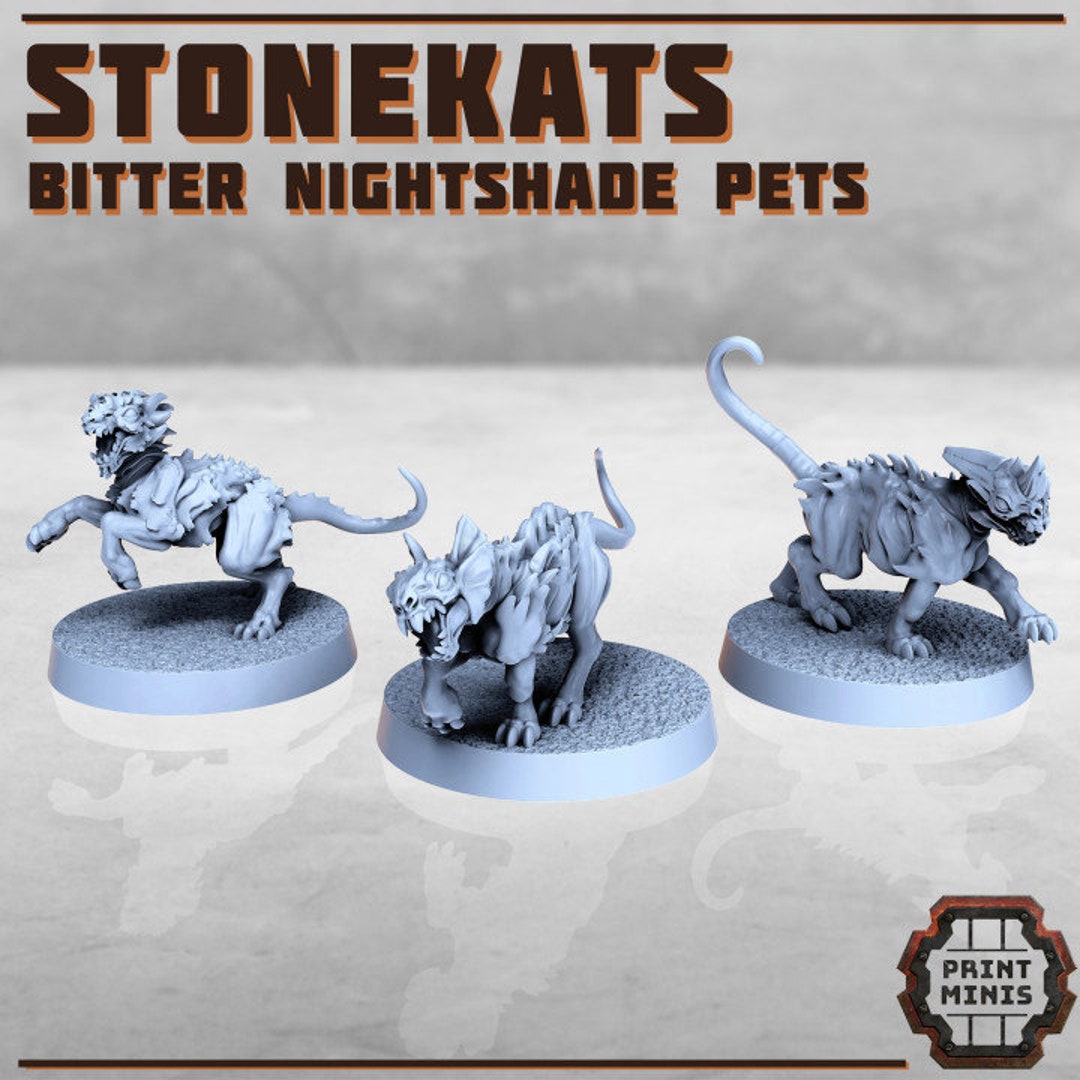 3pc Stonekats Dnd Monster Cats Dungeons and Dragons 28mm/32mm ...