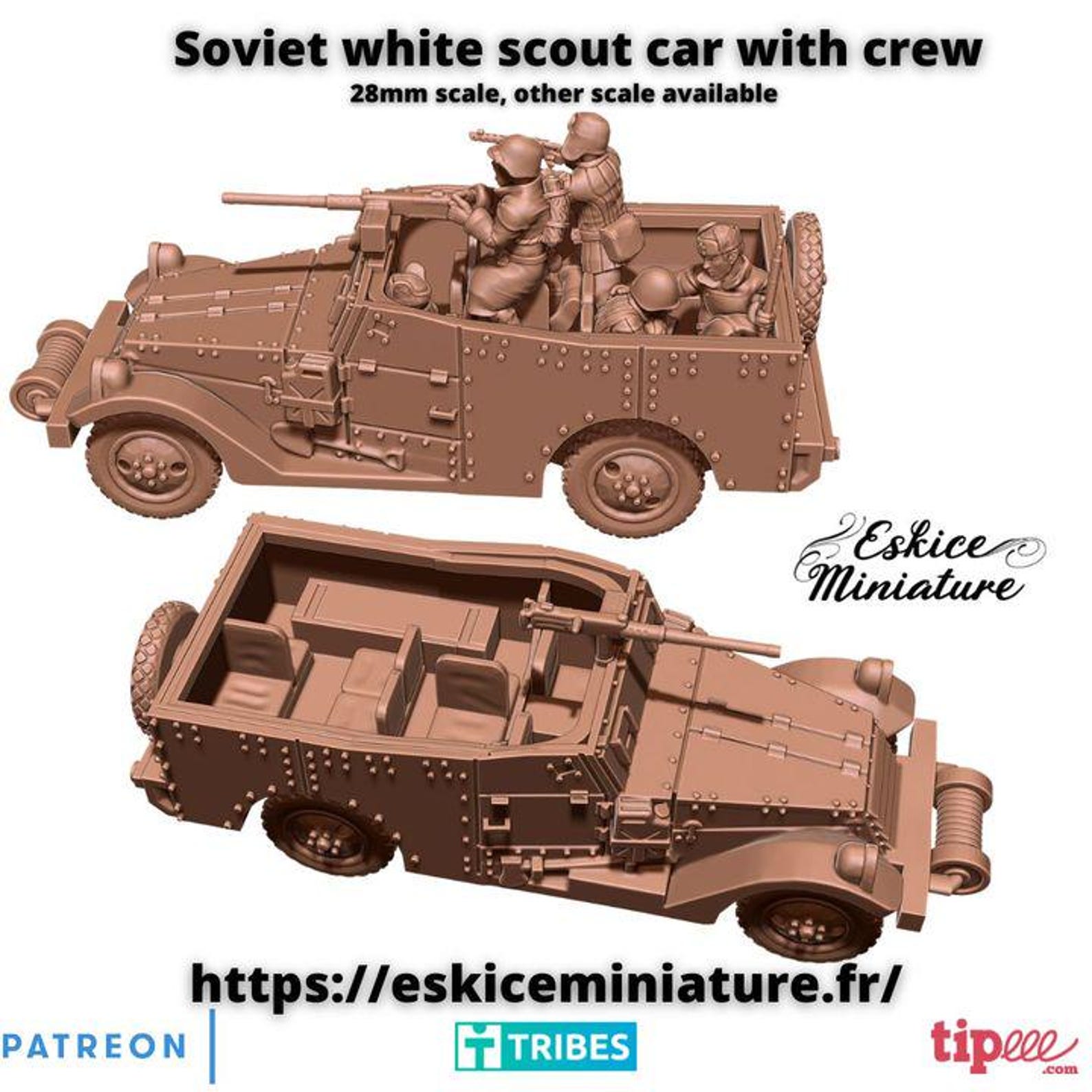 Soviet White Scout Car WW2 – 15mm 20mm 28mm 32mm 1 35 Scale – Armored ...