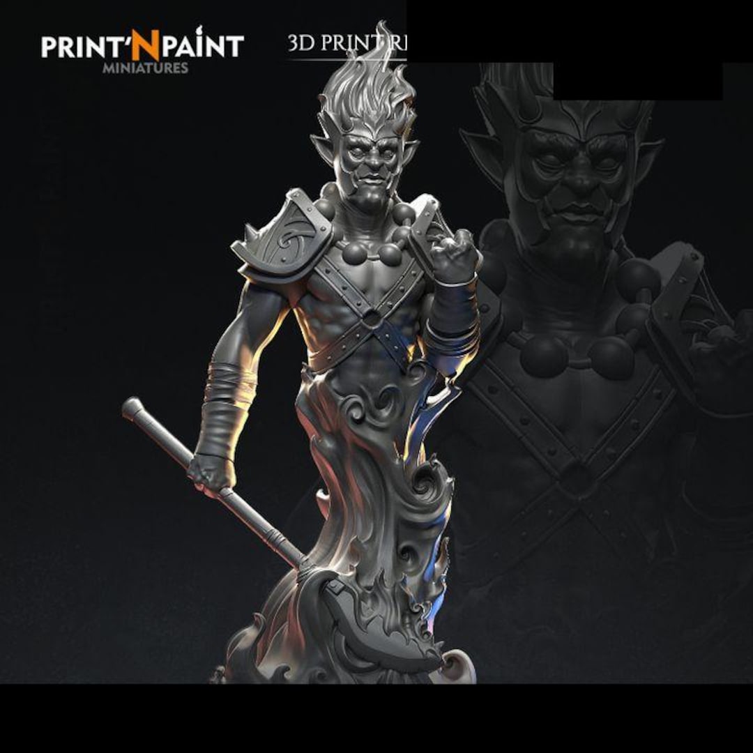 Flameborn Ifrit Miniature – Dungeons and Dragons Elemental – RPG ...