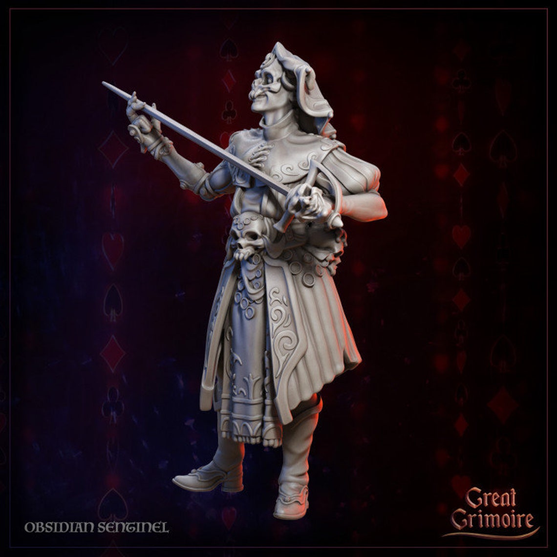 3pc Obsidian Sentinel, Dnd, Dungeons and Dragons, Masquerade Miniatures ...