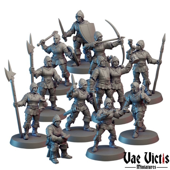 62pc Dnd Guards Starter Pack, Human Guards, Elite Mercenaries Dungeons ...