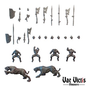 Orcs Riding a Panther Dungeons and Dragons Miniatures 28mm/32mm Single ...