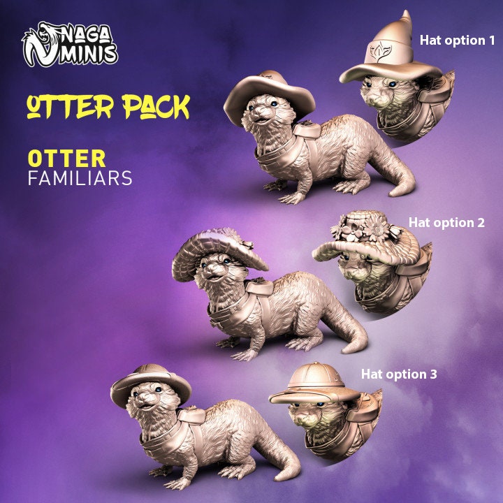 Otter Familiar Dnd Dungeons and Dragons 28mm/32mm Animal Folk Otter ...
