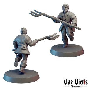 8pc Angry Villager Ruffians Dnd Dungeons and Dragons 28mm/32mm Dnd Mob ...