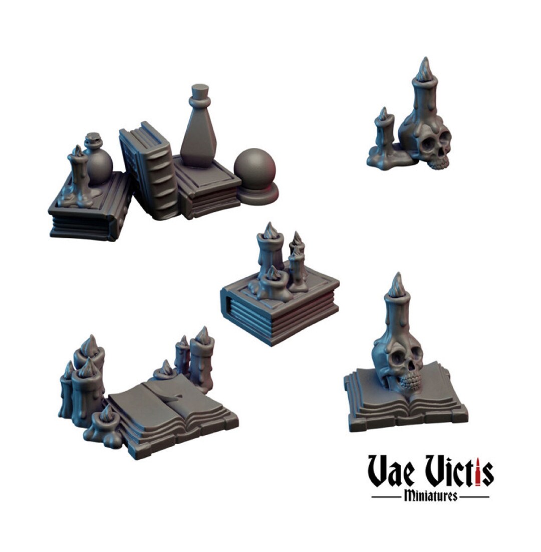 5pc Book Miniatures Cultist Props Dnd Dungeons and Dragons 28mm/32mm ...