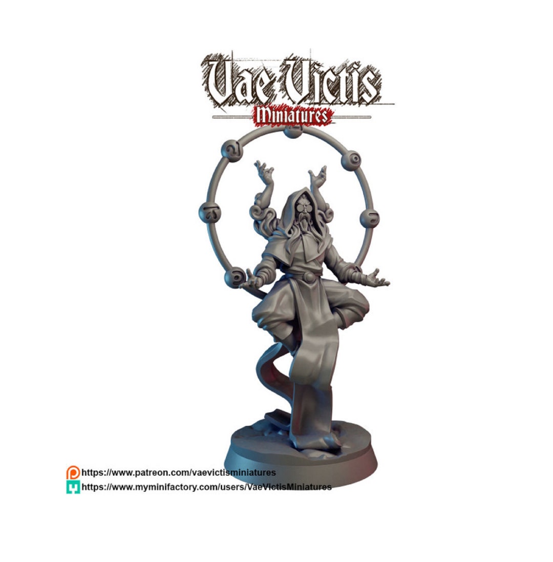 Dnd Spellcaster Magic Miniature Dungeons and Dragons 28mm/32mm TTRPG ...