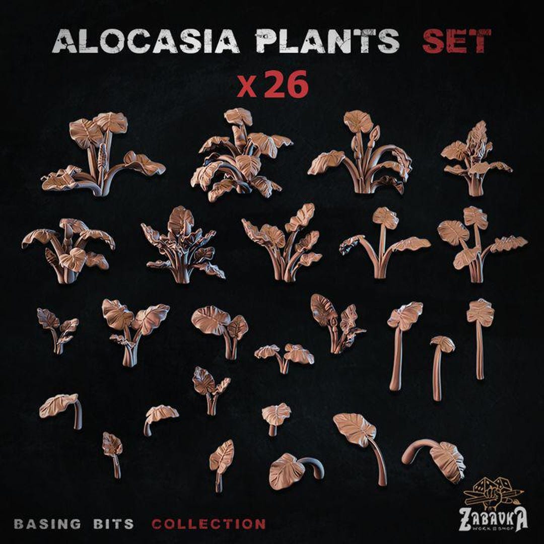 26pc Alocasia Plants Basing Bits (plants) 28mm/32mm Scale Scatter ...