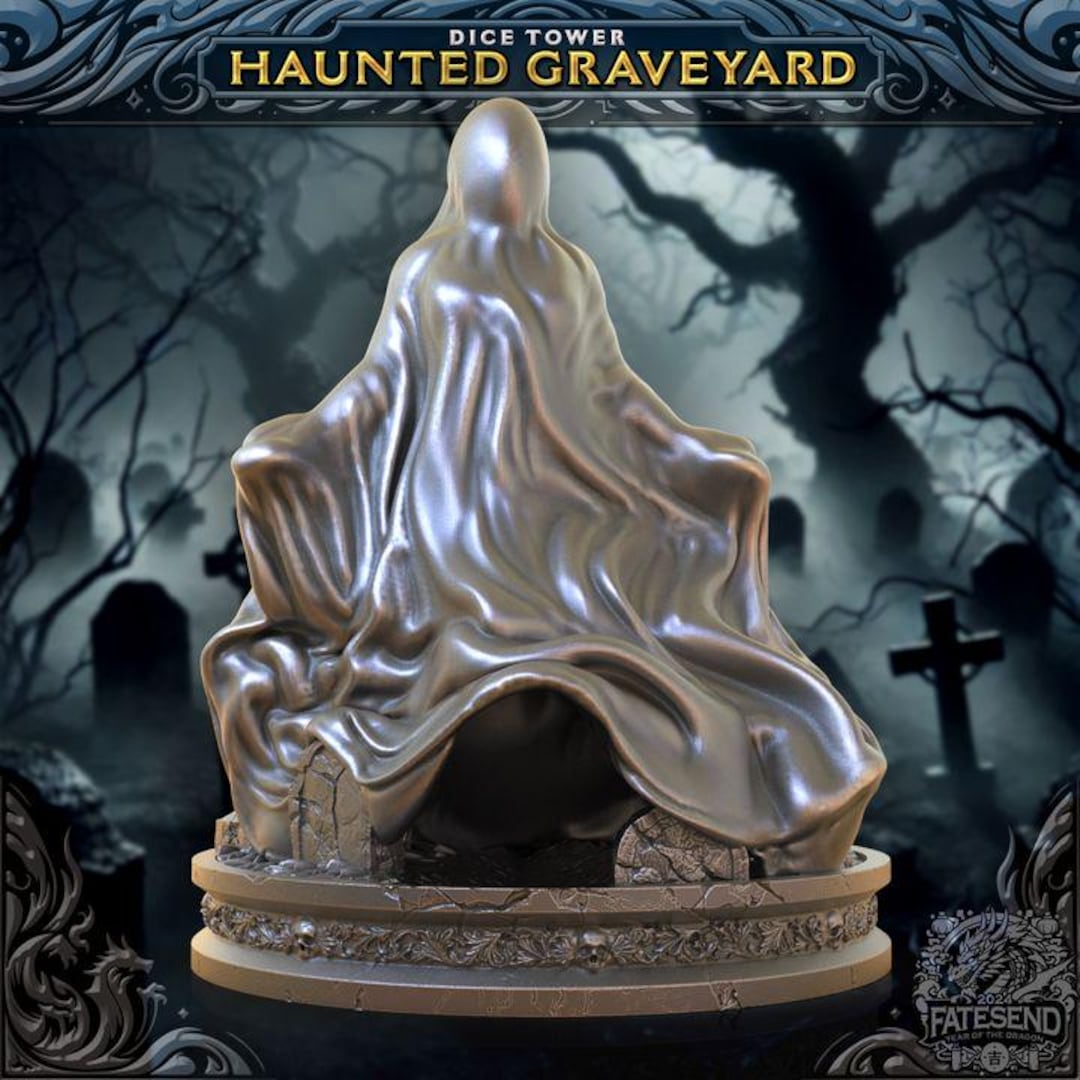 Haunted Graveyard Dice Tower – Spooky Dice Roller for Dnd, Pathfinder ...
