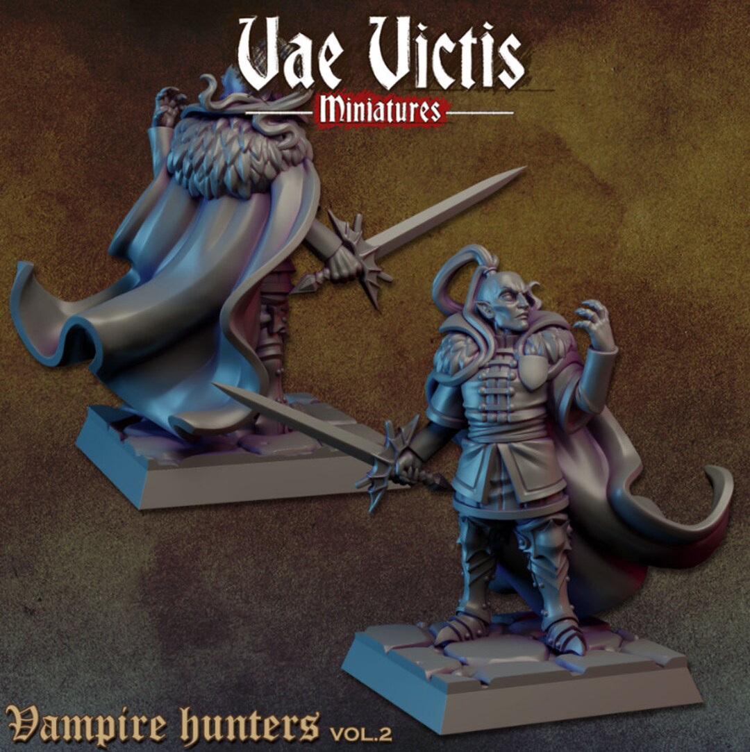 Vampire Hunter Miniature Dnd Dungeons and Dragons 28mm/32mm Tabletop ...