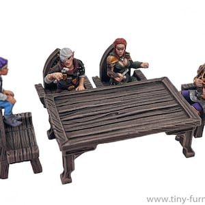 Elven Dinner, Tavern Furniture Elf Miniatures Dnd Dungeons and Dragons ...