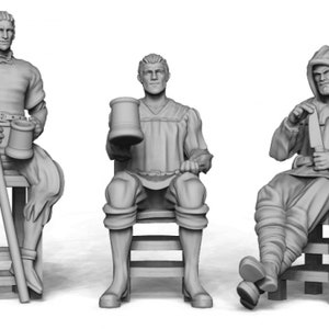 10pc Sitting Tavern Patrons for Dnd Dungeons and Dragons TTRPG Fantasy ...