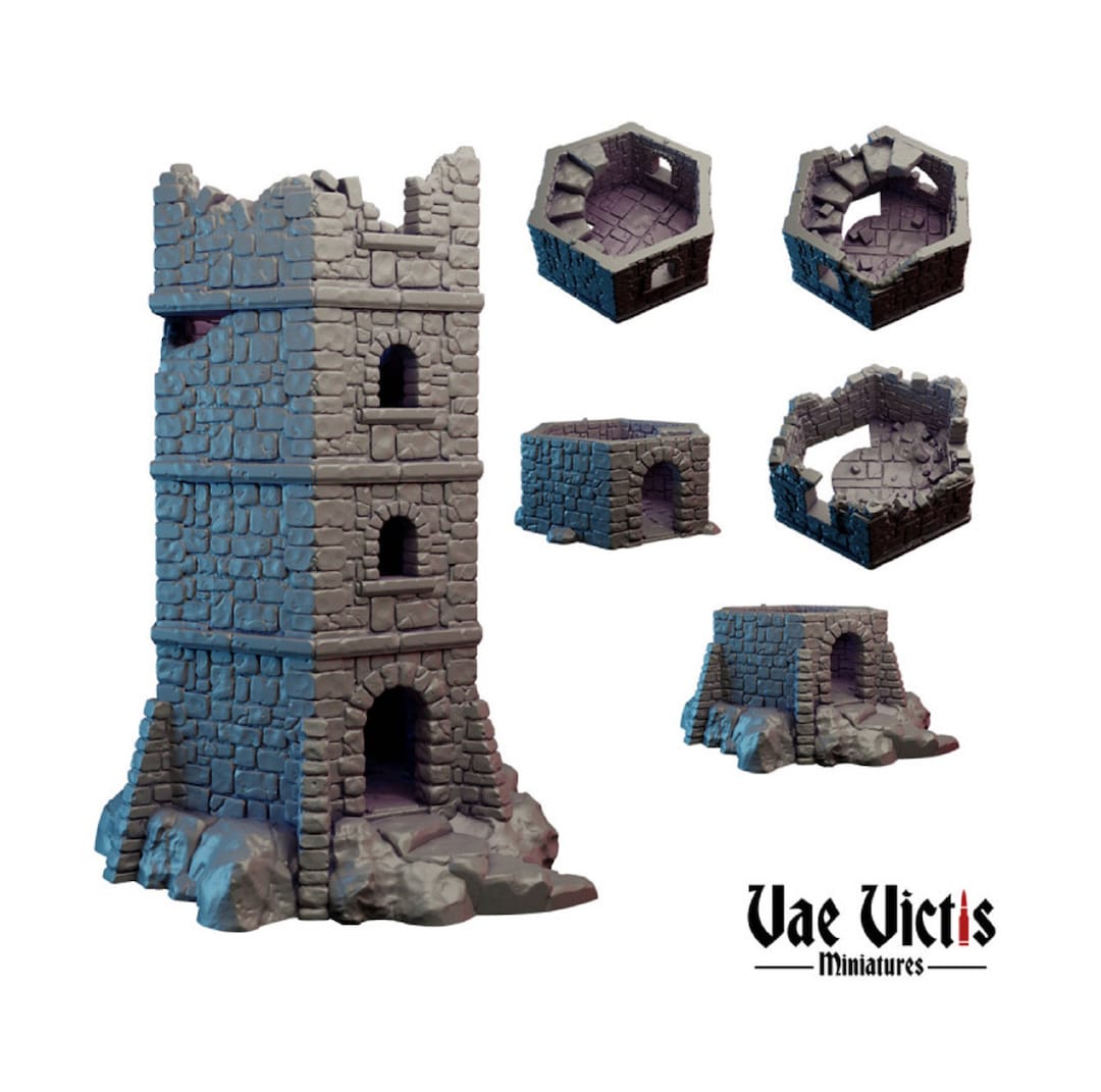 Brick Modular Tower for Dnd Dungeons and Dragons RPG Miniature Scatter ...