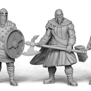 10pc Viking Miniatures Dnd Dungeons and Dragons TTRPG Miniatures Viking ...