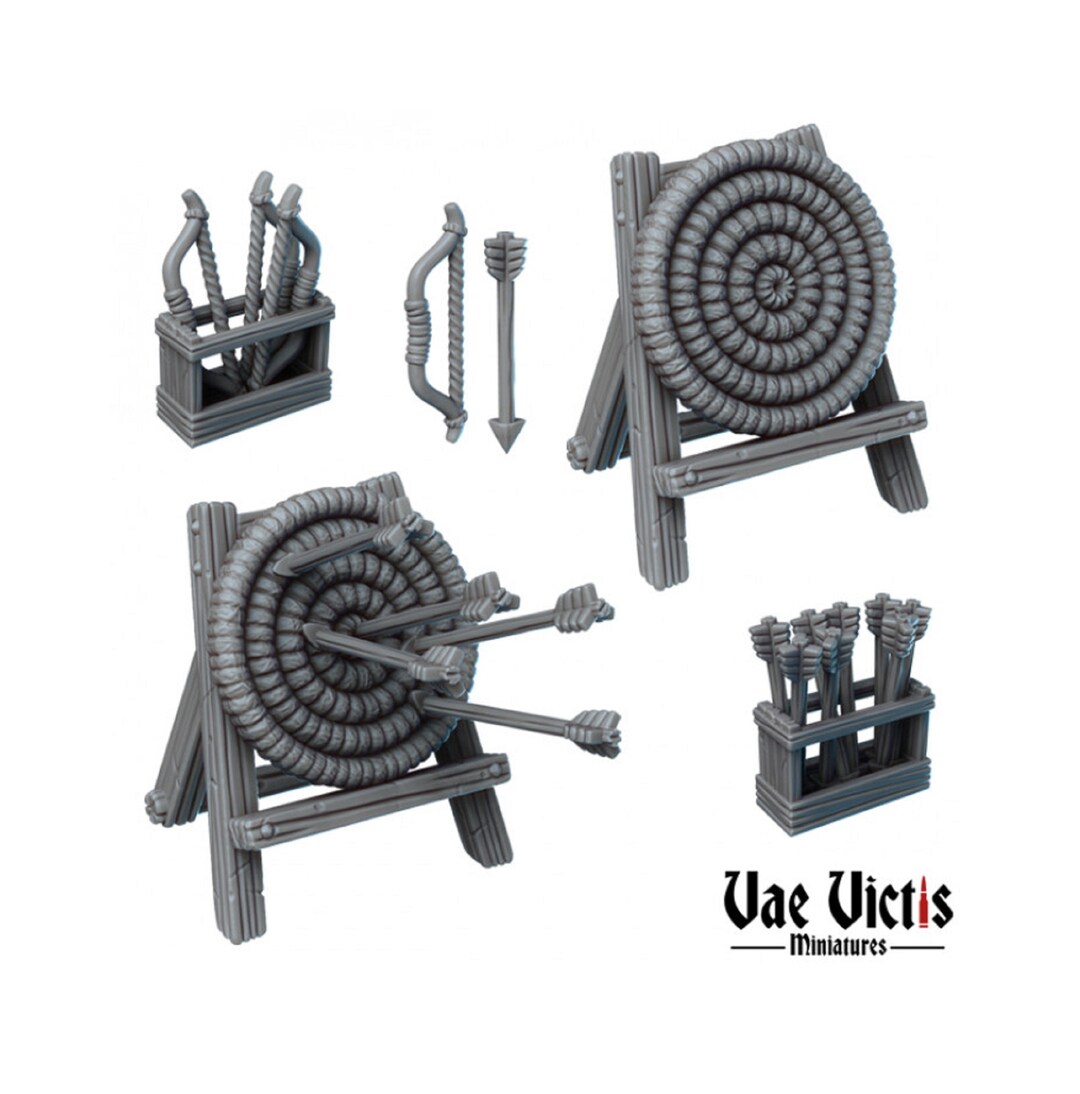 Miniature Bow and Arrow Set, Range, Target Miniature Weapons 28mm 32mm ...