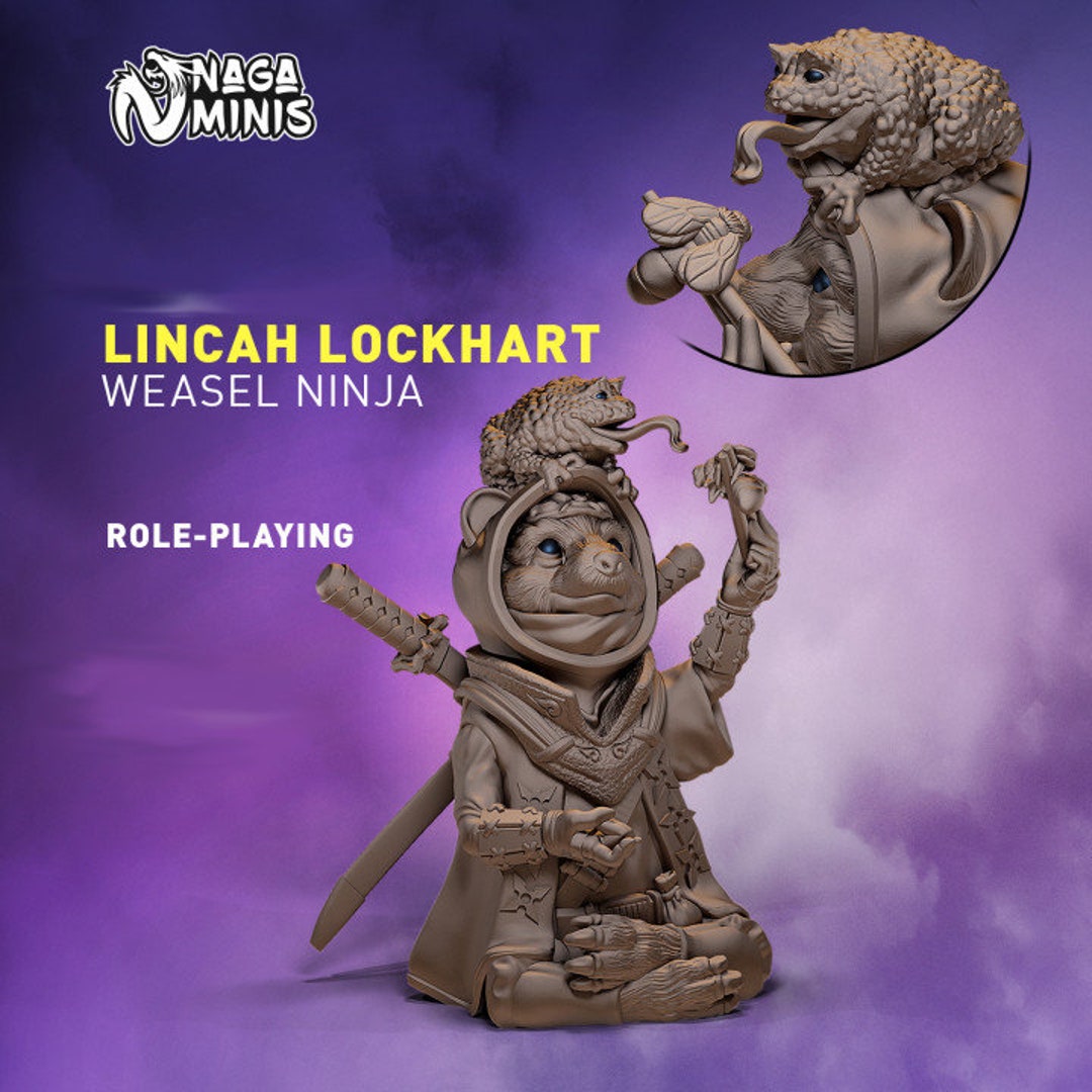 Weasel Folk Ninja Miniature for Dnd Dungeons and Dragons Tabletop RPG ...