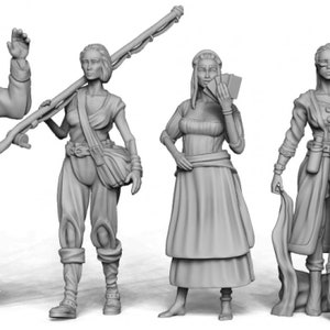 9pc Townsfolk Dnd Set Fantasy Tavern NPC Miniatures 28mm 32mm Scale ...