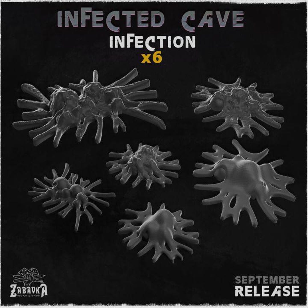 6pc Infected Cave Infection for Dungeons and Dragons 28mm/32mm Basing ...