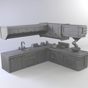 Vintage Kitchen Miniature, Dnd, Dungeons and Dragons, Tiny Furniture ...