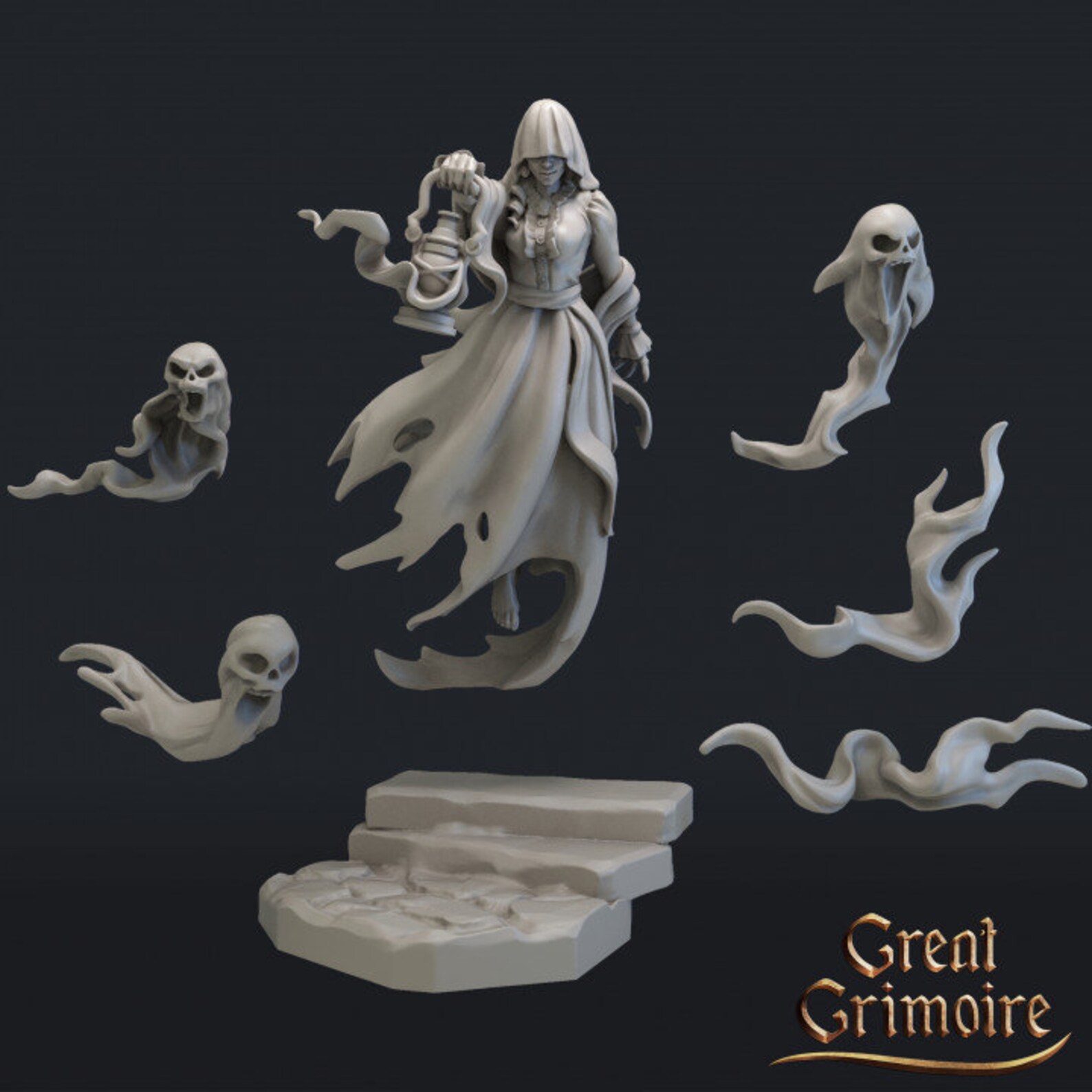 2pc Female Ghost Miniatures, Dnd Scatter Terrain, Dungeons and Dragons ...