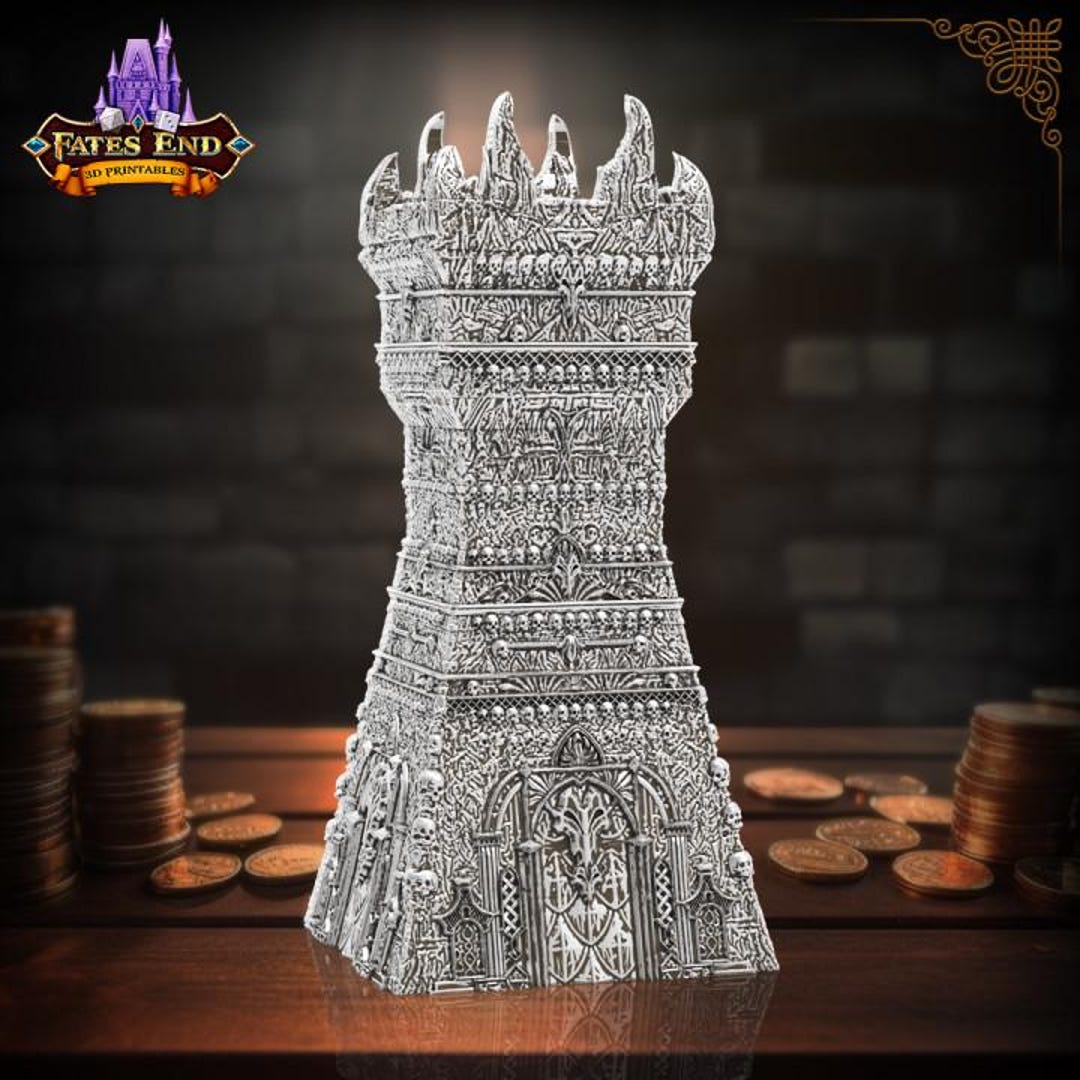 Necromancer Bank – Dark Wizard Coin Bank – Undead Fantasy Tower – Dnd ...