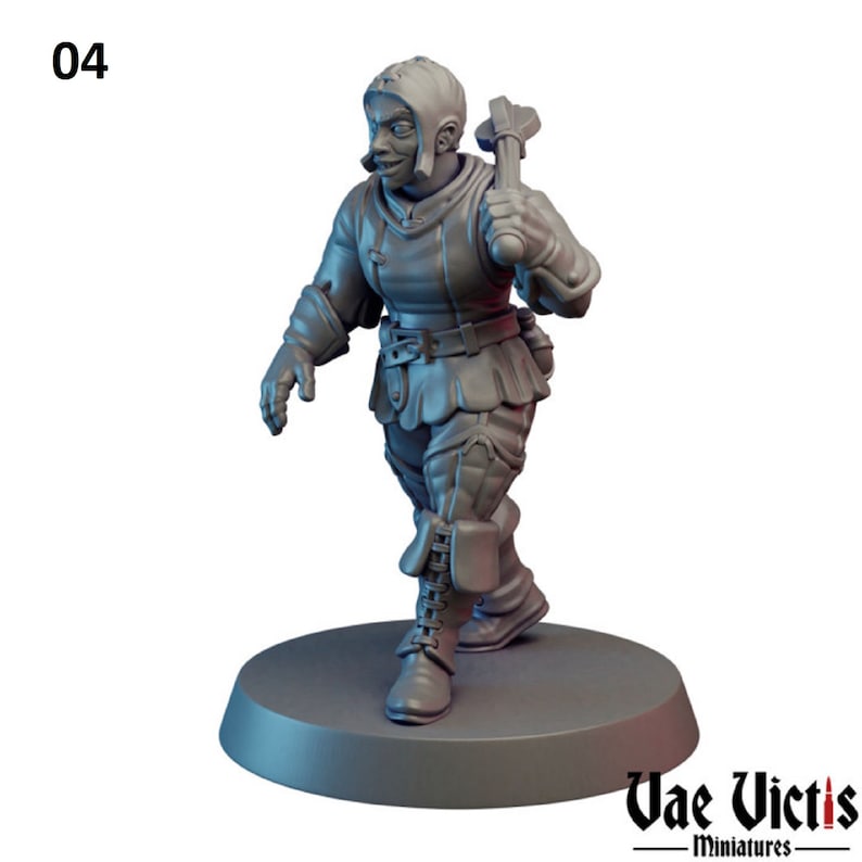 11pc FEMALE Village Guard Set for Dnd, Dungeons and Dragons, War Gaming ...