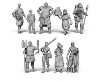 3D Printed STL Miniatures Townsfolks Vol 2 Set Fantasy NPC 2 - Etsy