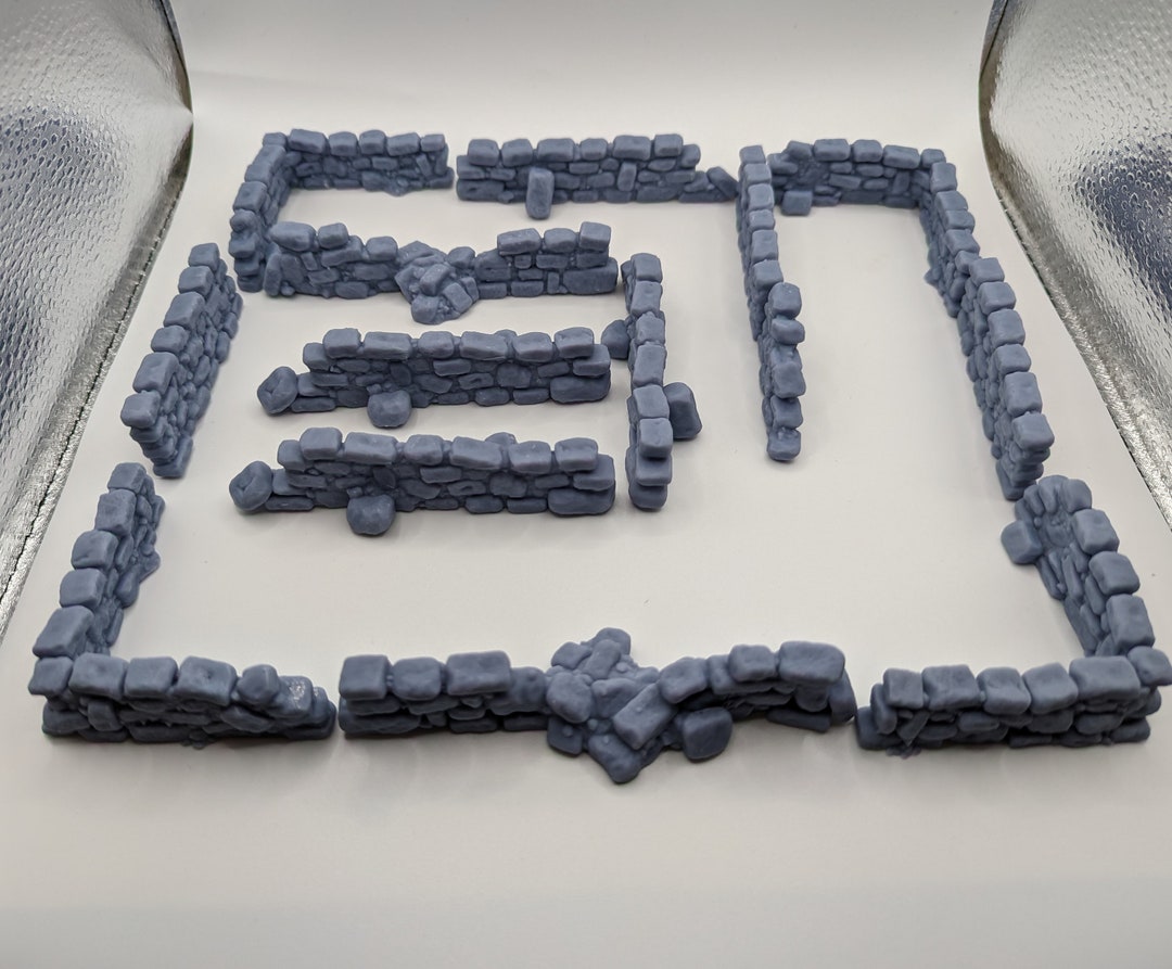 13pc Stone Walls Dnd Dungeons and Dragons 28mm/32mm Miniature Scatter ...