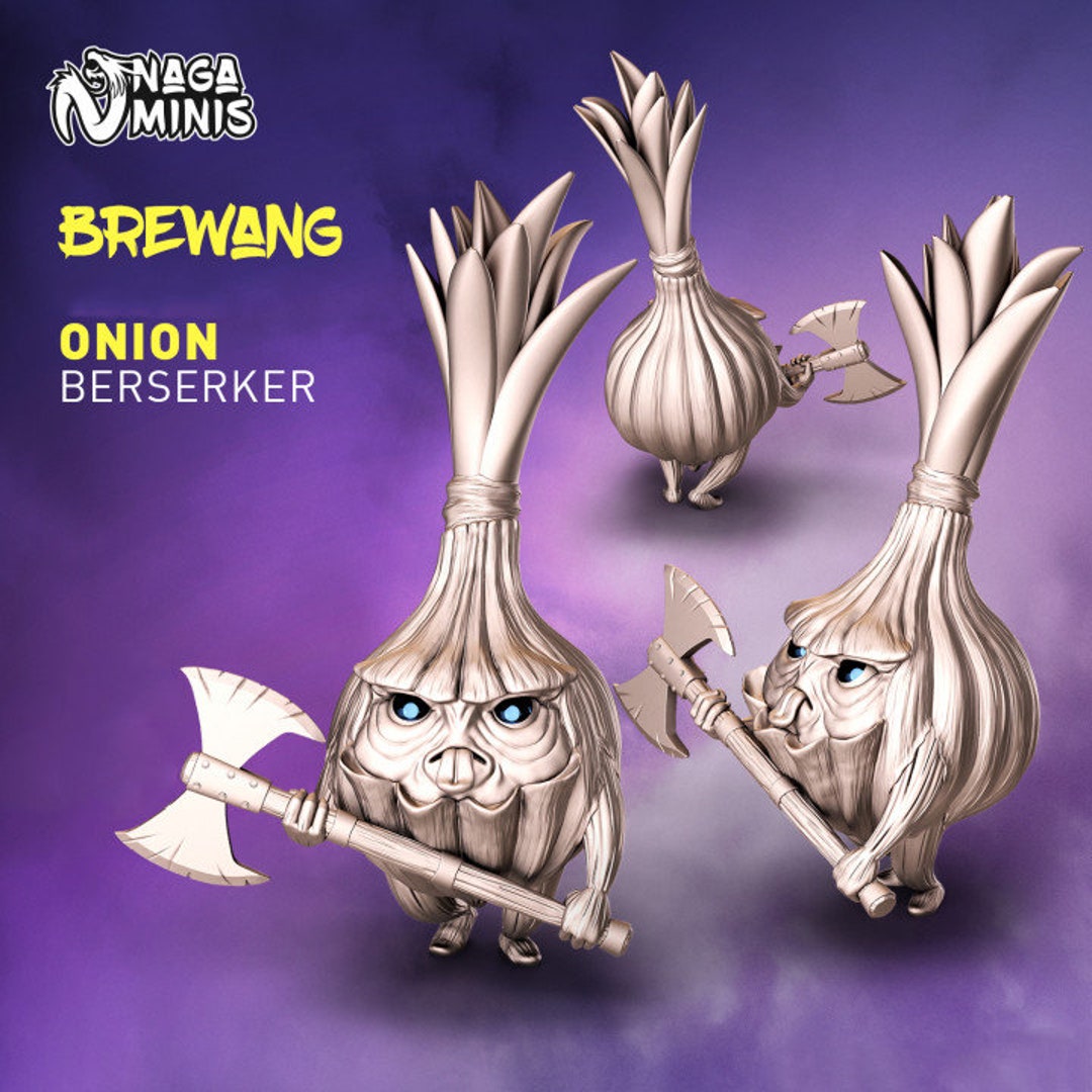 Onion Berserker Miniature Dnd Dungeons and Dragons 28mm/32mm Vegetable ...