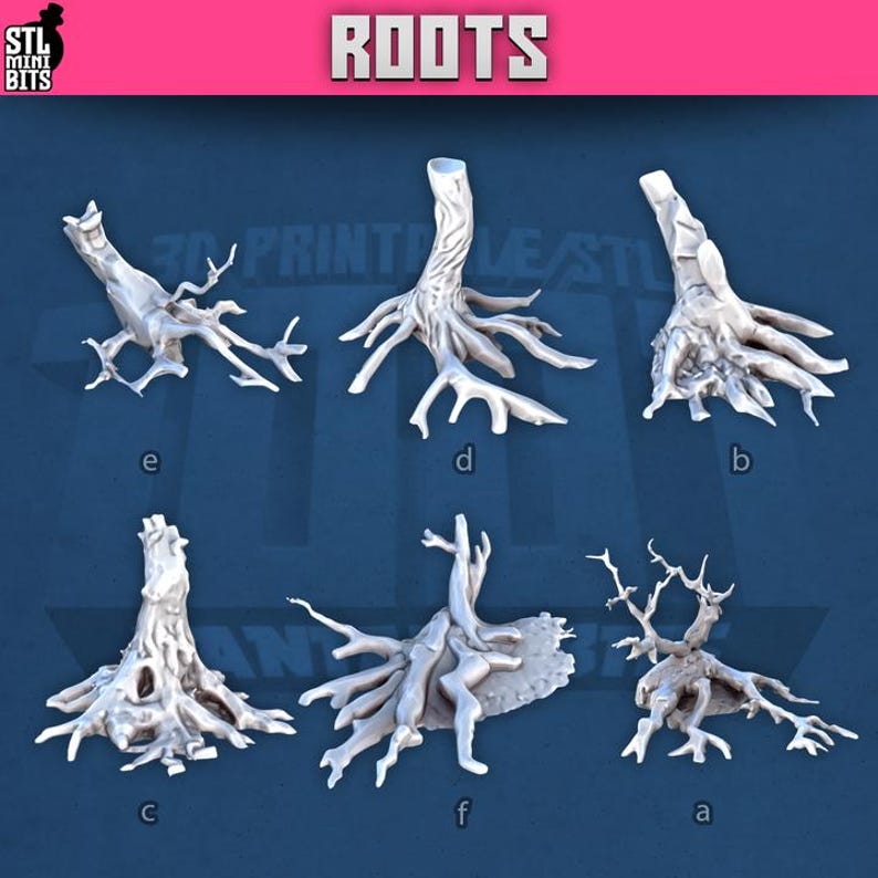 6pc Tree Roots for Dungeons and Dragons 28mm/32mm Basing Bits Dnd ...