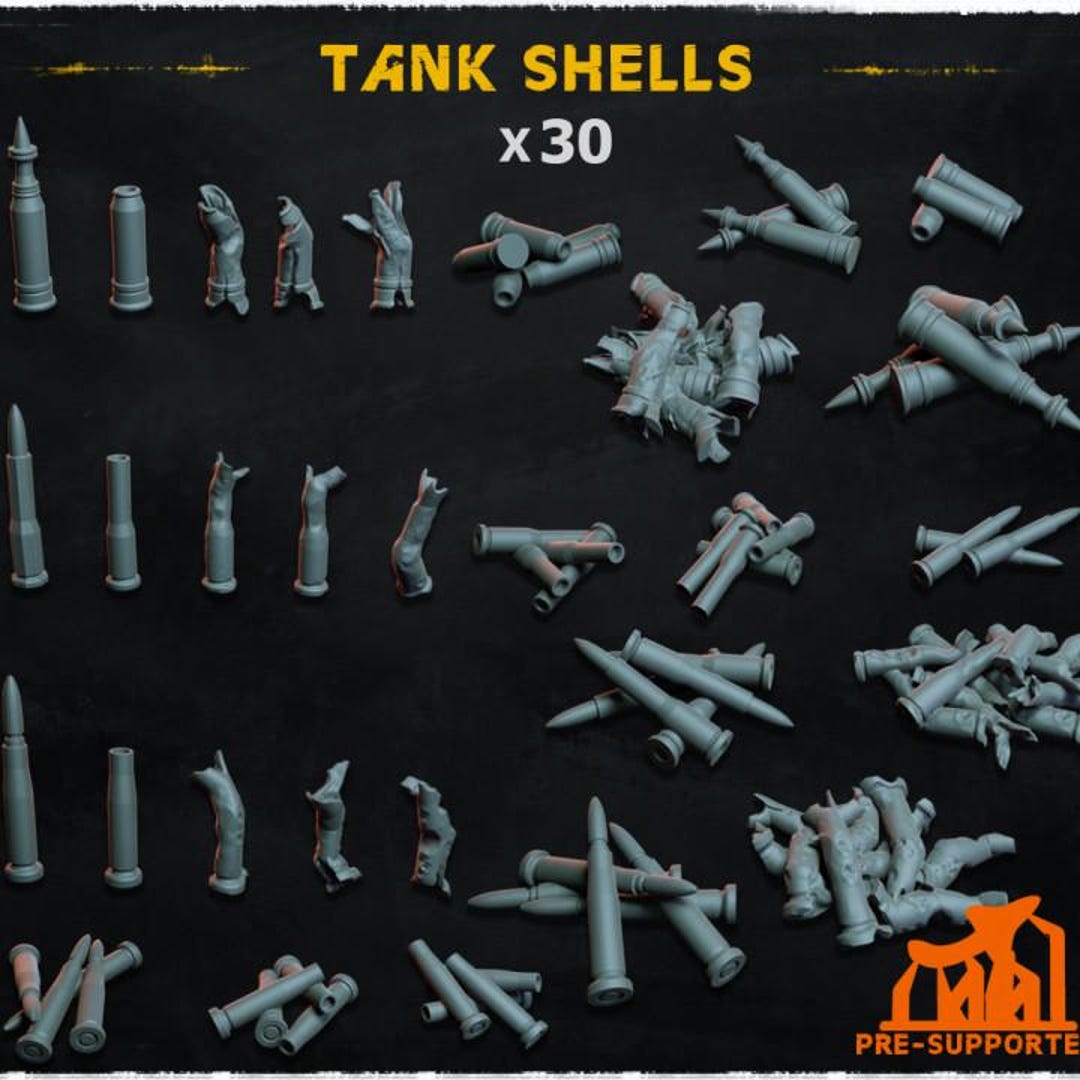 30pc Tank Shells (basing Bits 1.0) 28mm/32mm Scale TTRPG Astra Fantasy ...