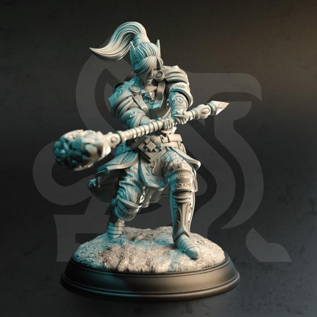 Female Elf Miniature Cleric Dnd Dungeons and Dragons 28mm/32mm Cleric ...