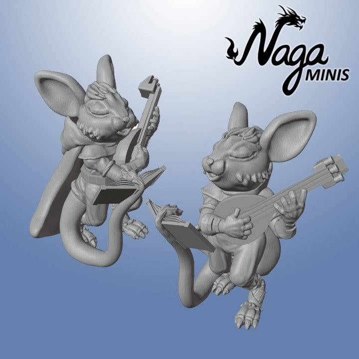 Jerbeen Bard Miniature Dnd Dungeons and Dragons 28mm 32mm Mousefolk Dnd ...