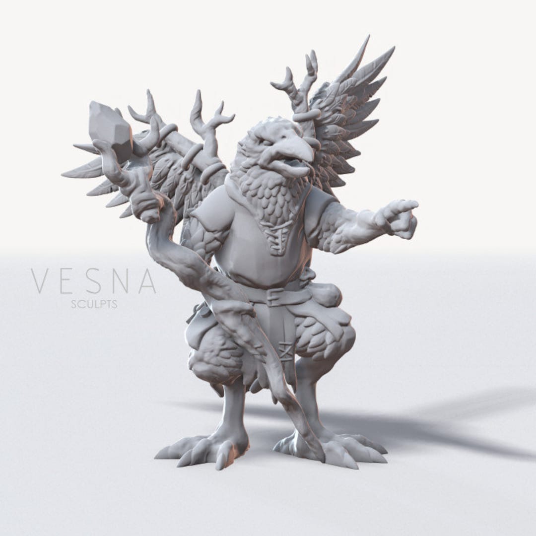 Wildwood Kenku Druid Miniature for Dnd Dungeons and Dragons TTRPG ...