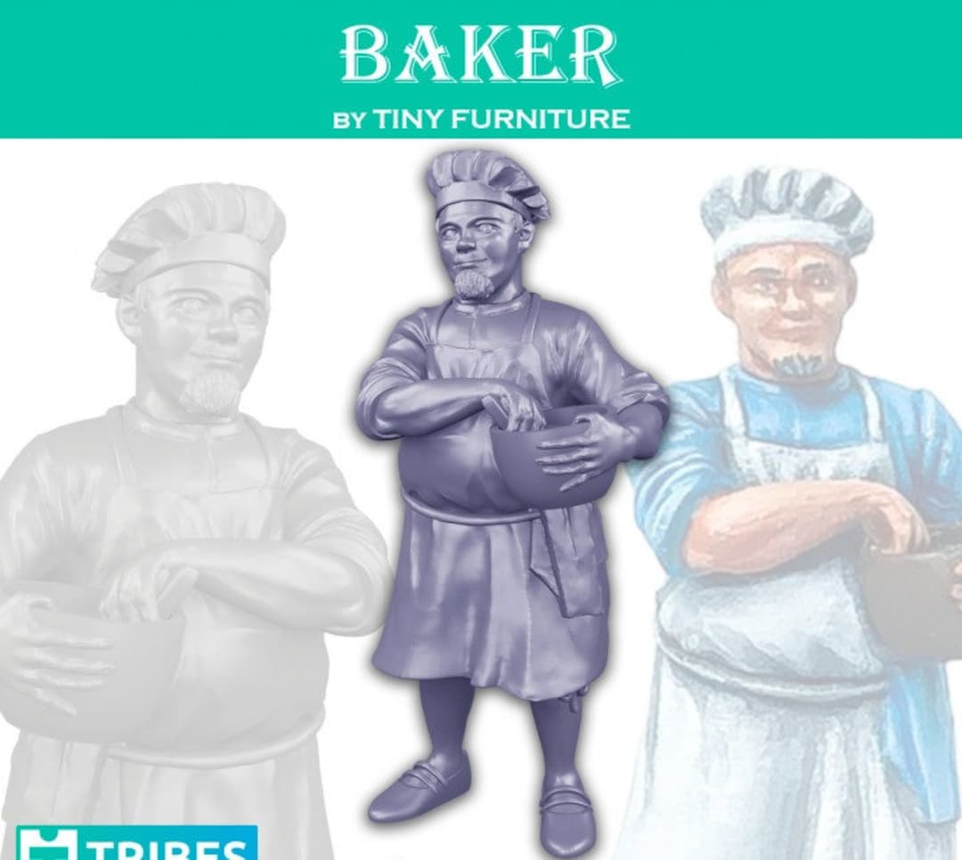 Cake Baker Dnd Dungeons and Dragons 28mm/32mm Cook Miniature NPC TTRPG ...