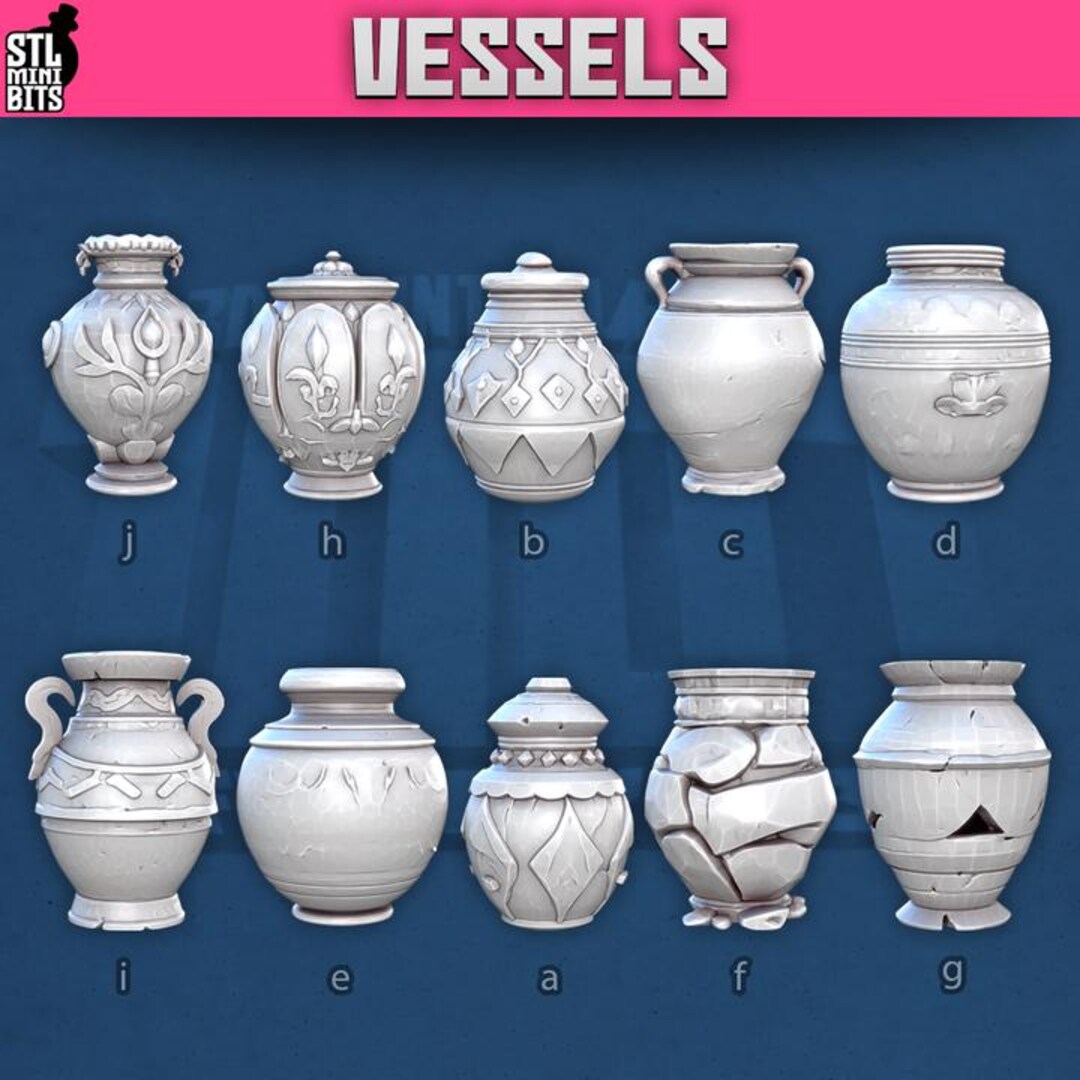 10pc Vessels for Dungeons and Dragons 28mm/32mm Basing Bits Dnd Terrain ...