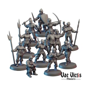 11pc FEMALE Village Guard Set for Dnd, Dungeons and Dragons, War Gaming ...