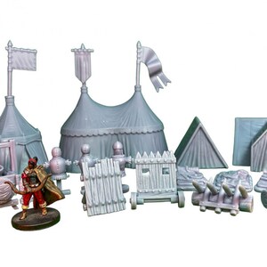 Campsite Terrain Set Dnd Dungeons and Dragons 28mm/32mm Tents Archery ...