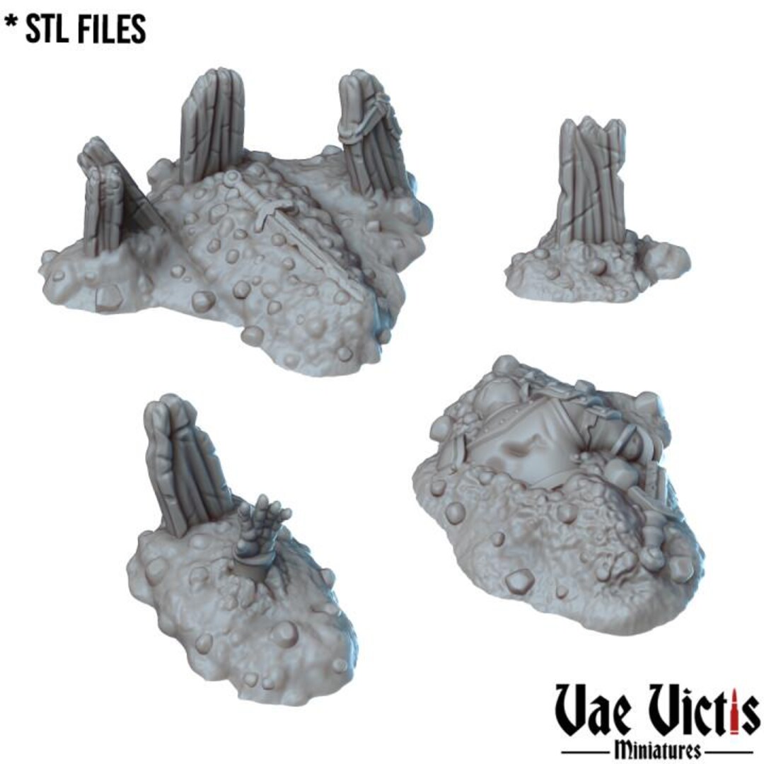 Grave Scatter Dnd Dungeons and Dragons 28mm/32mm Graveyard Figurines ...