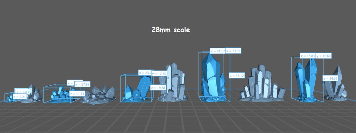10pc Crystals Miniature Set for Dnd Dungeons and Dragons Tabletop RPG ...