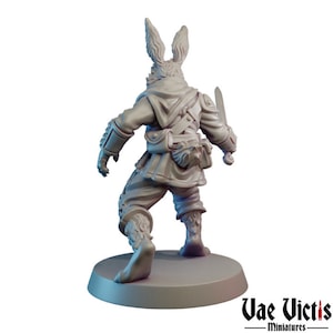 Rabbit Fighter Dnd Dungeons and Dragons 28mm/32mm Rabbit Warrior Dnd ...