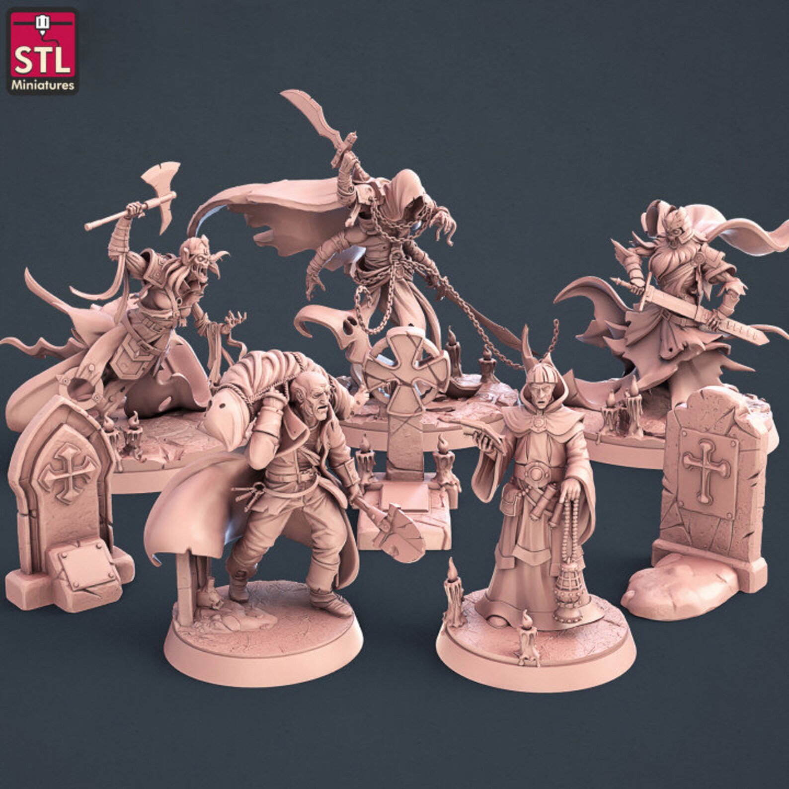 Graveyard Scatter Terrain Dnd Dungeons and Dragons 28mm/32mm Grave ...