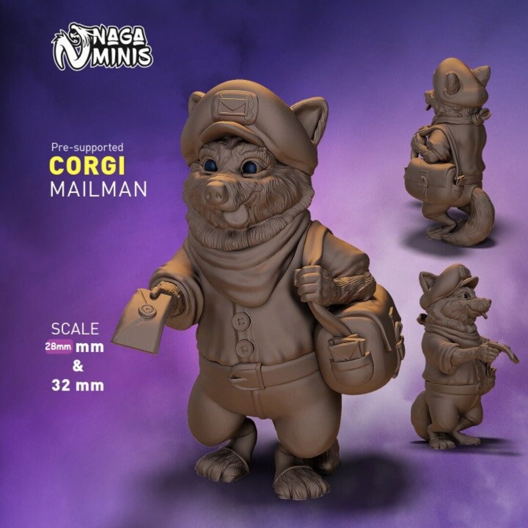 Corgi Folk Mailman Dnd Dungeons and Dragons 28mm/32mm Warhammer40k ...