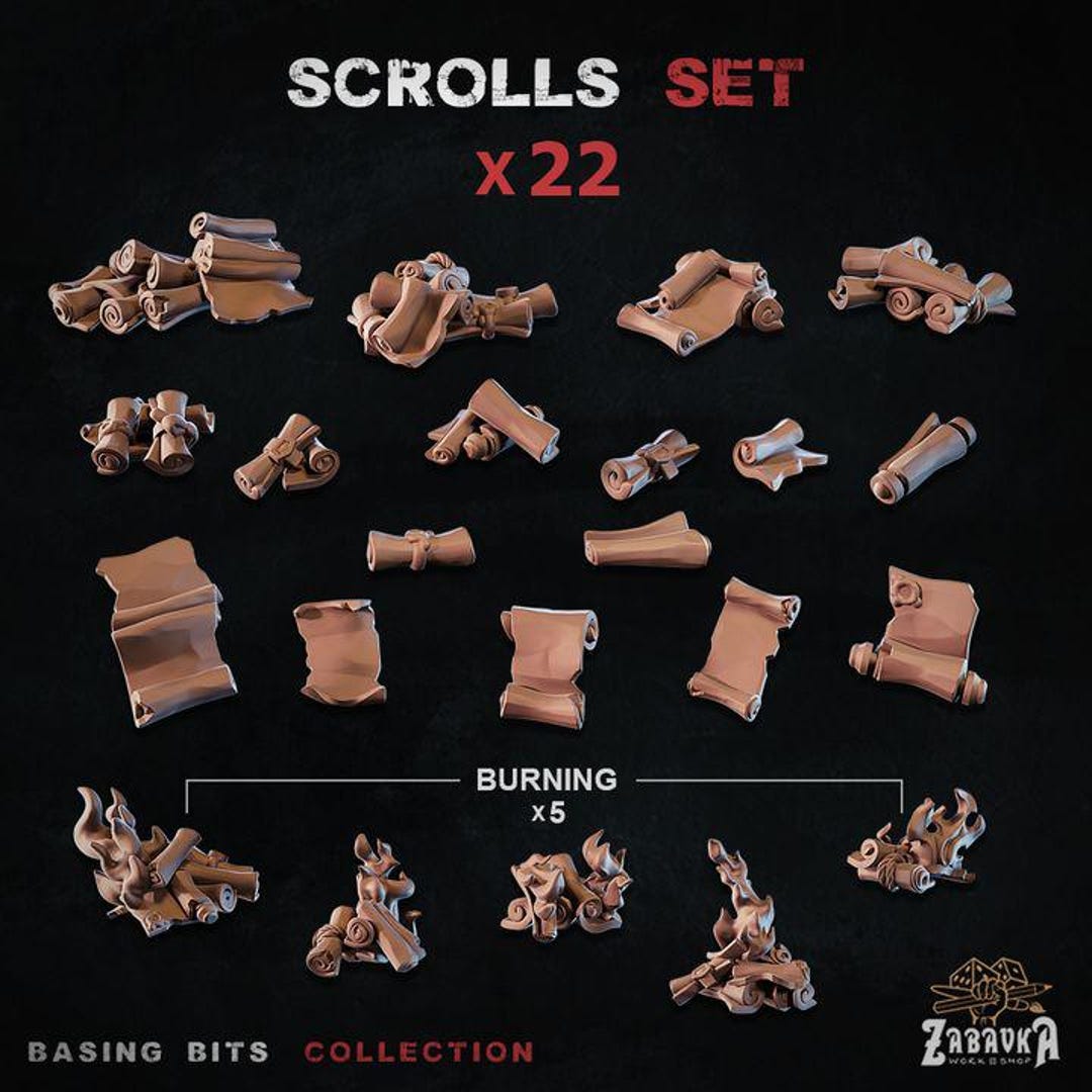 22pc Scroll Miniature Set Dnd Dungeons and Dragons 28mm/32mm TTRPG ...