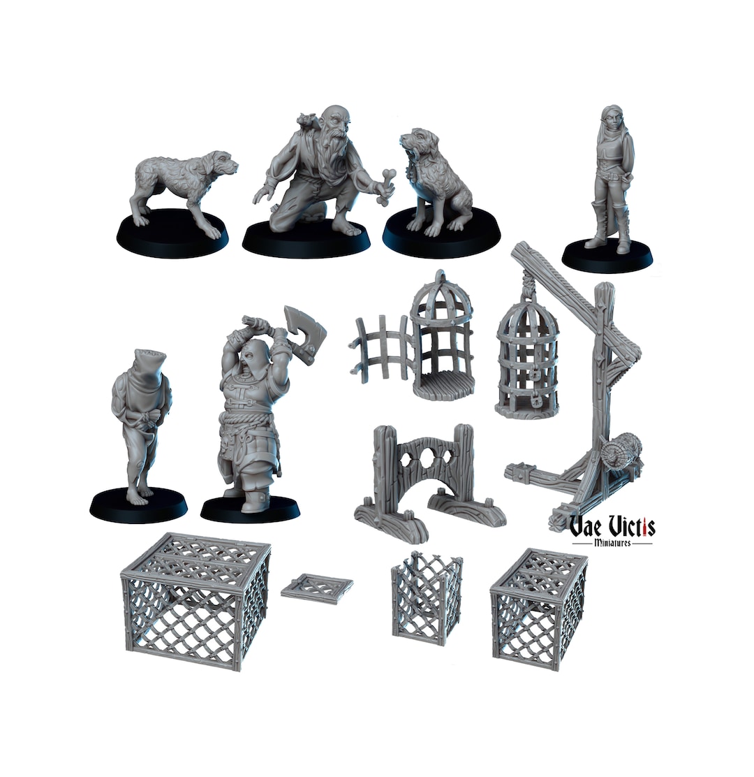 Prison Miniature Set for Dnd Dungeons and Dragons 28mm or 32mm Scale ...